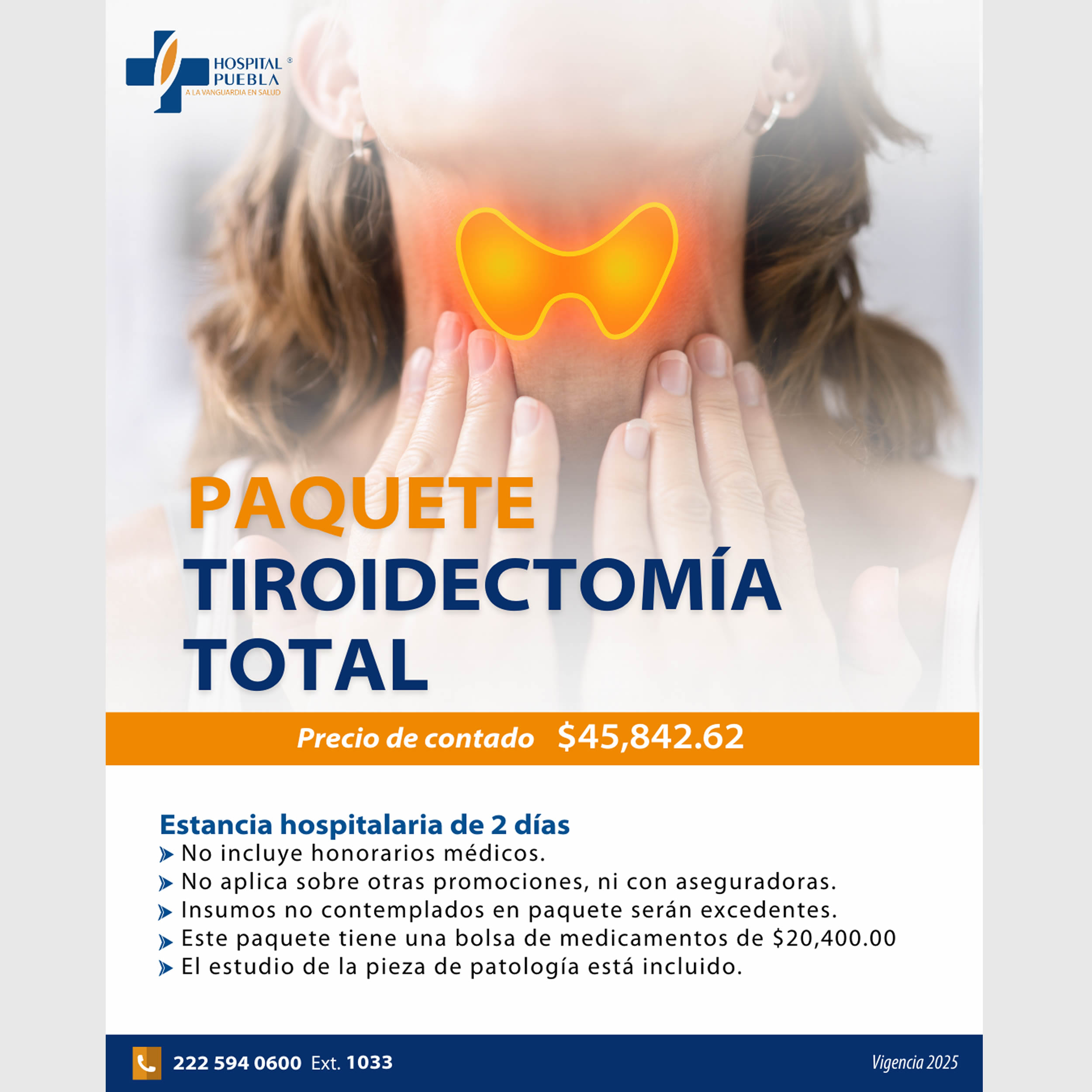 Hospital Puebla - Paquetes quirúrgicos - Paquete de TiroidectomÃ­a Total